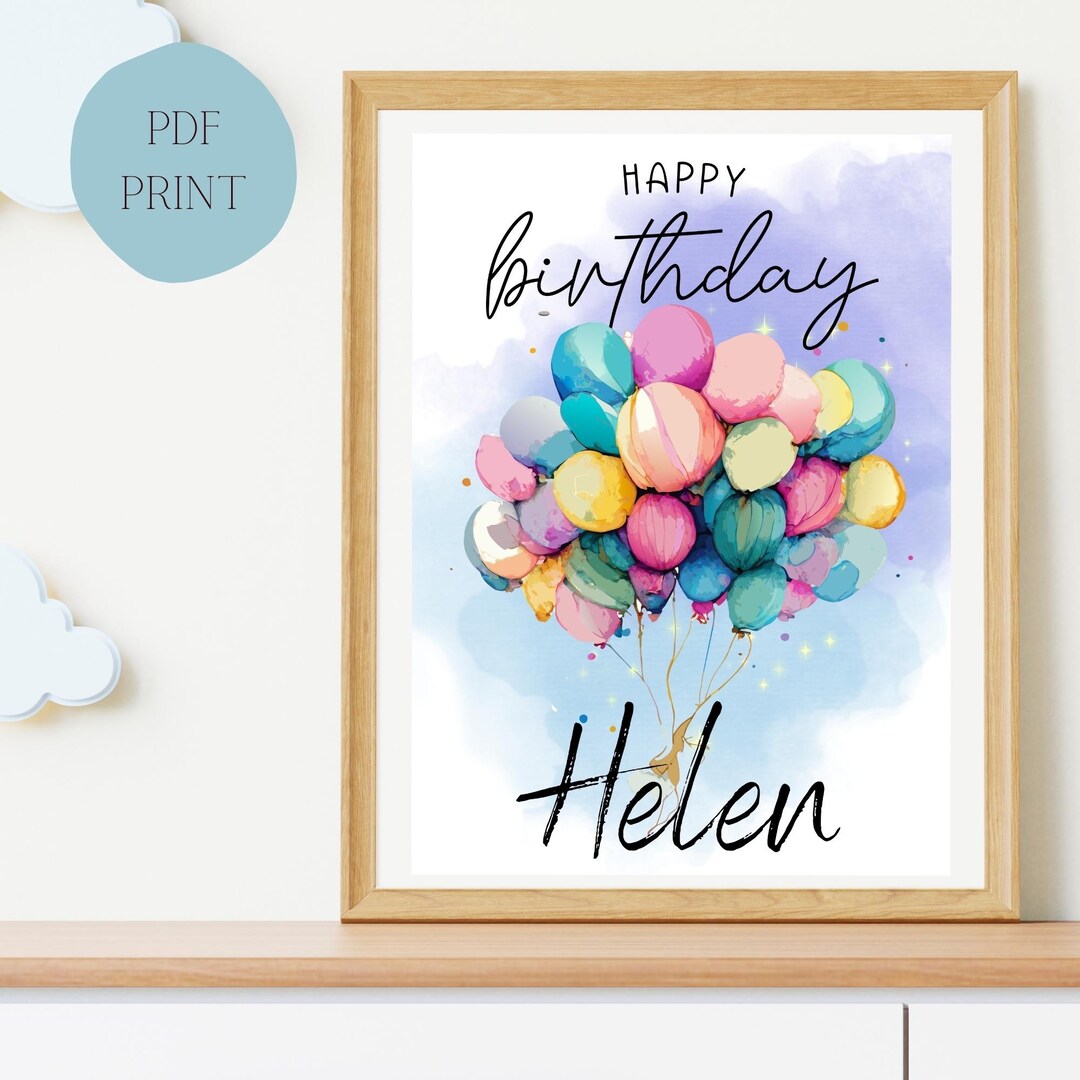 Personalized Happy Birthday Poster, Custom Name Birthday Sign, Birthday ...