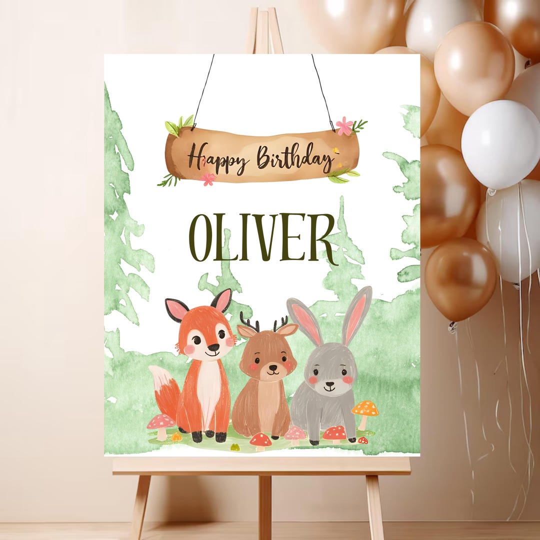 Personalized Birthday Poster, Custom Woodland Name Print, A Sweet ...