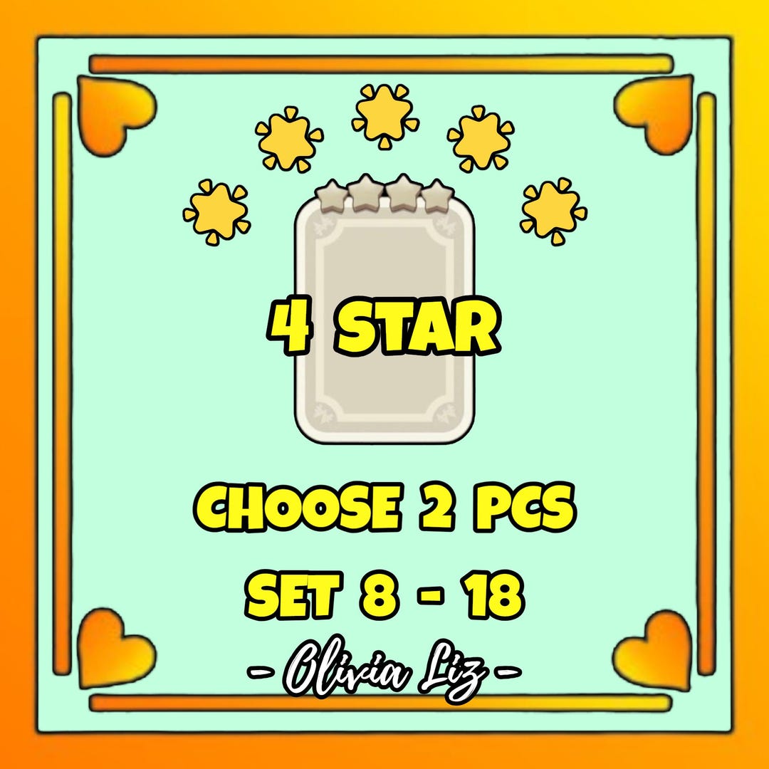 Monopolygo 4 Star Sticker (2 Pcs Set 8 - 18) - Etsy