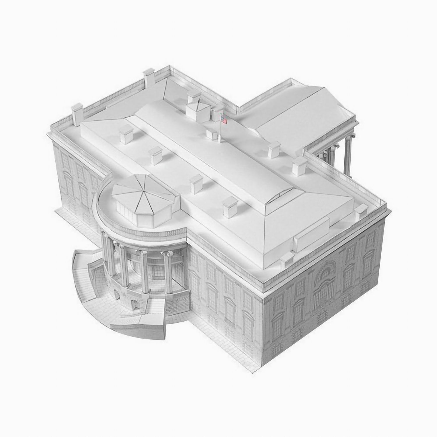 WHITE HOUSE Architecture Paper Model Kit Washington DC Historical ...
