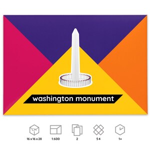 WASHINGTON MONUMENT Architecture Paper Model Kit Do It Yourself 3D ...
