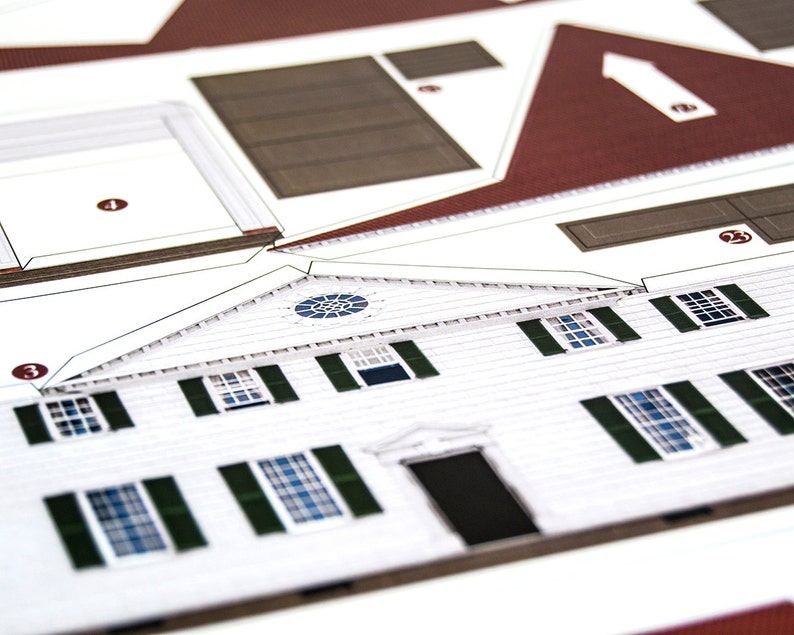 MOUNT VERNON Architecture Paper Model Kit George Washington Virginia ...