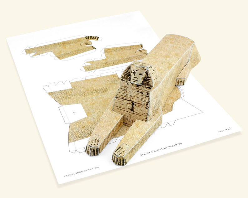 SPHINX and EGYPTIAN PYRAMIDS Paper Model Kit Great Sphinx of Giza ...