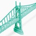 ST JOHNS BRIDGE Portland Oregon Paper Model Building Kit Art Deco Style ...