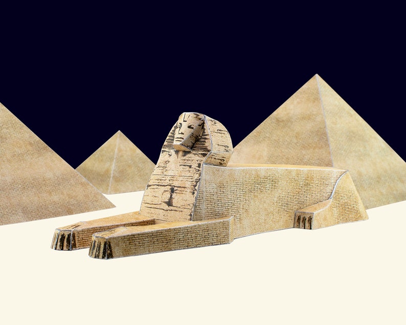 SPHINX and EGYPTIAN PYRAMIDS Paper Model Kit Great Sphinx of Giza ...
