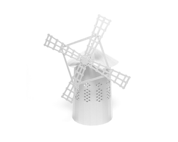 WHITE WINDMILL Architecture Paper Model Kit Gift Packaging | Etsy