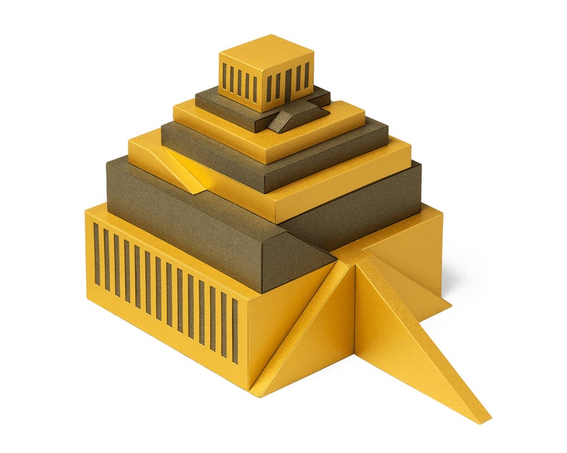 TOWER OF BABEL Paper Model Kit Great Ziggurat of Babylon | Etsy