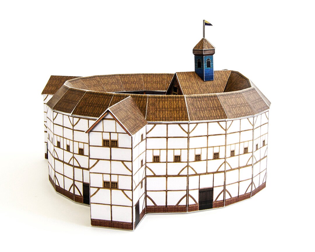 GLOBE THEATRE Architecture Paper Model Kit Shakespeare Globe London ...
