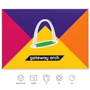 GATEWAY ARCH Architecture Paper Model Kit St Louis Missouri Gifts for ...