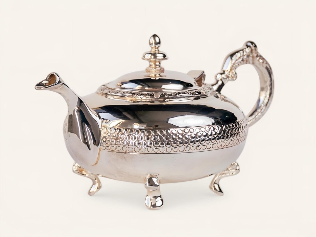 Handmade Moroccan Silver Teapot, Traditional Qudsi Alpaca Silver Tea ...