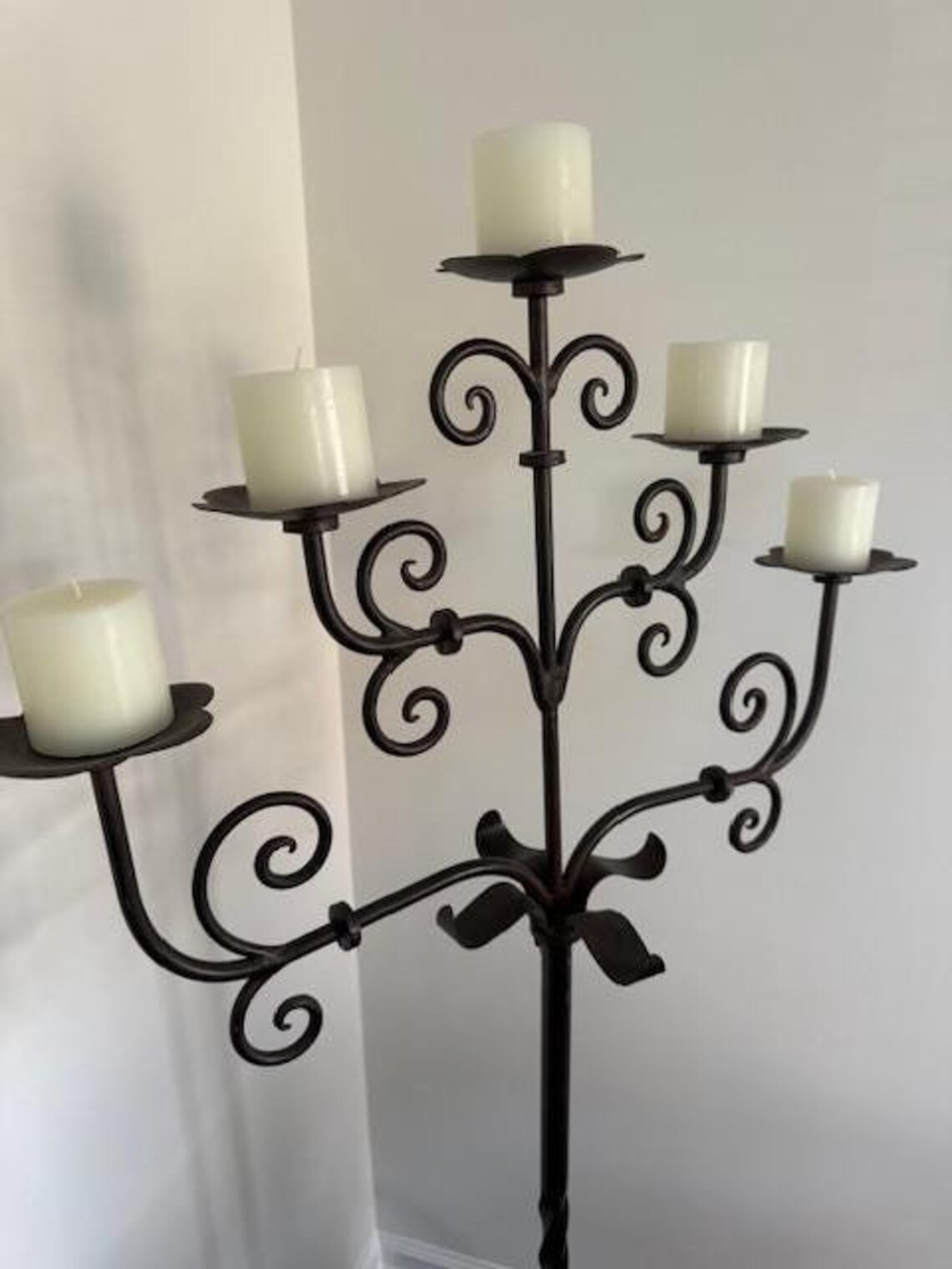 Vintage Wrought Iron Floor Candelabras - Etsy