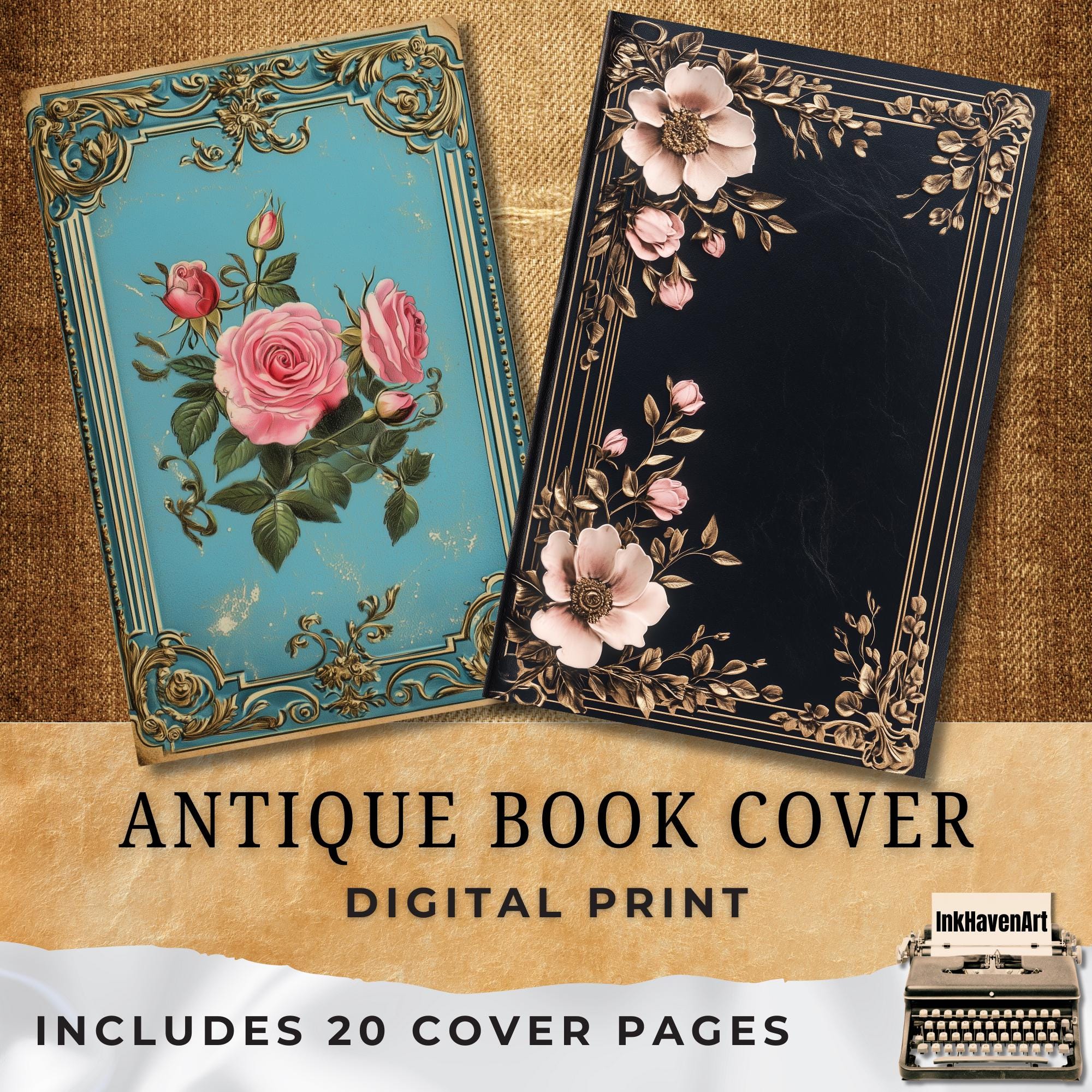 Vintage Book Covers: Antique Junk Journal Printable (PDF) - Etsy