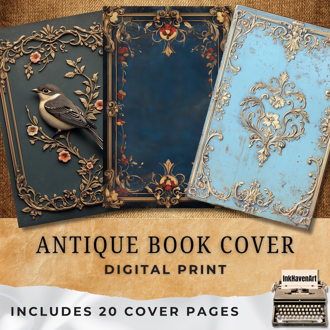 Vintage Book Covers: Antique Junk Journal Printable (PDF) - Etsy