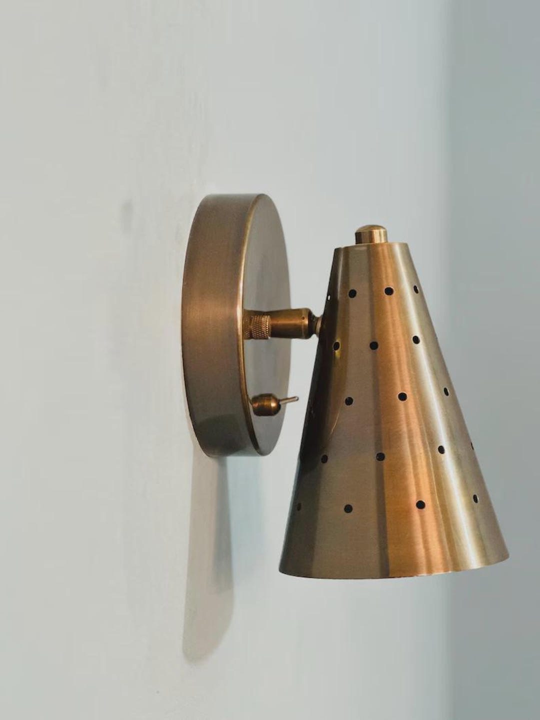 1950 Mid-century Modern Brass Wall Sconce Light Fixture Vintage ...