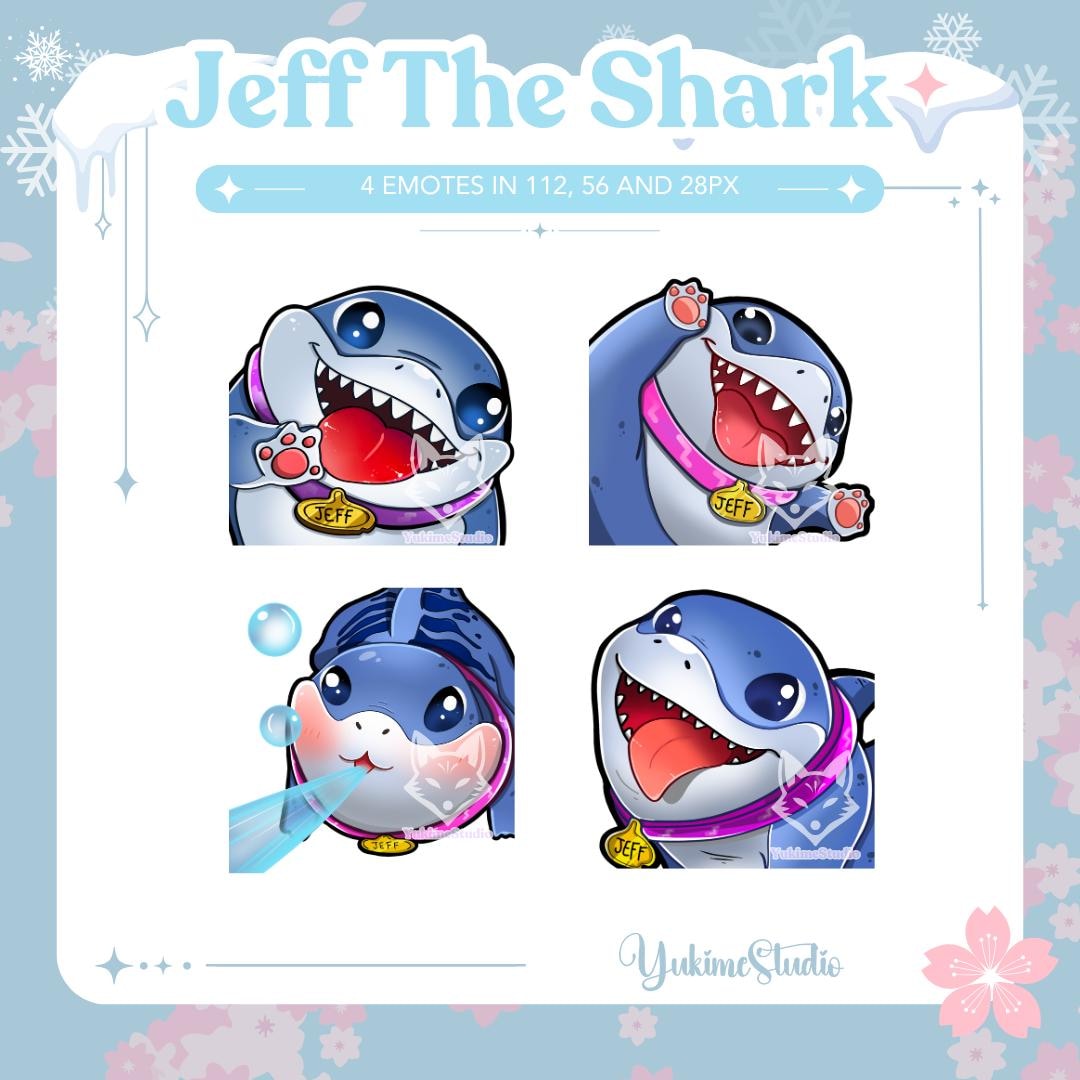 Jeff The Shark Emote Pack / Streamer Emotes / Discord Emotes / Stream ...