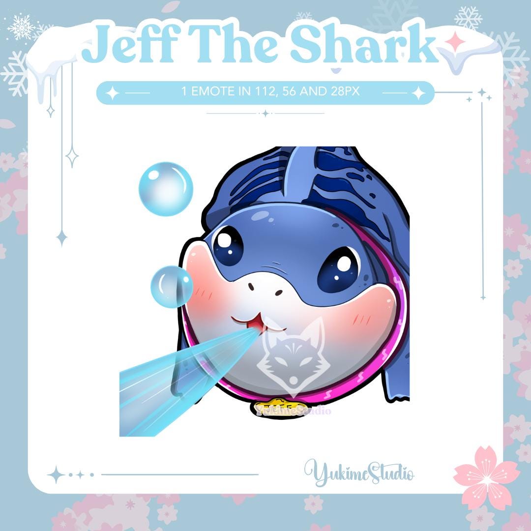 Jeff the Shark Emote / Streamer Emotes / Discord Emotes / Stream ...