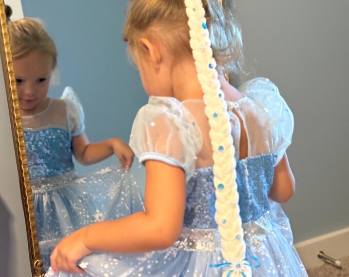 Elsa Tie-on Yarn Braid — Princess Dress up Hair Extension for Kids ...