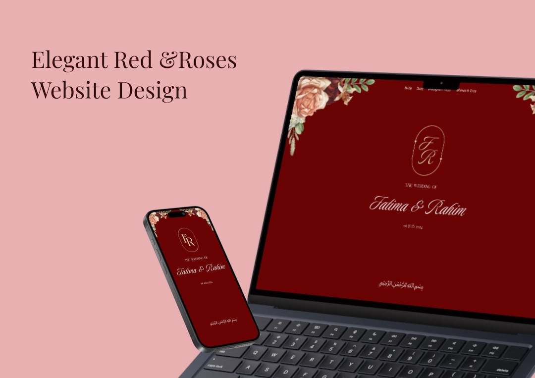 Red and Roses Website Figma Invitation - Etsy