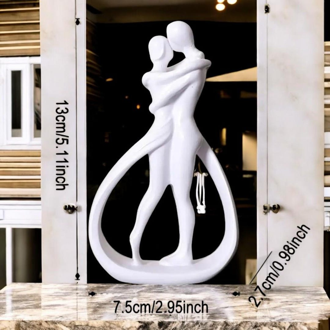 Modern Abstract Hugging Couple Statue – Romantic Sculptures for Home ...