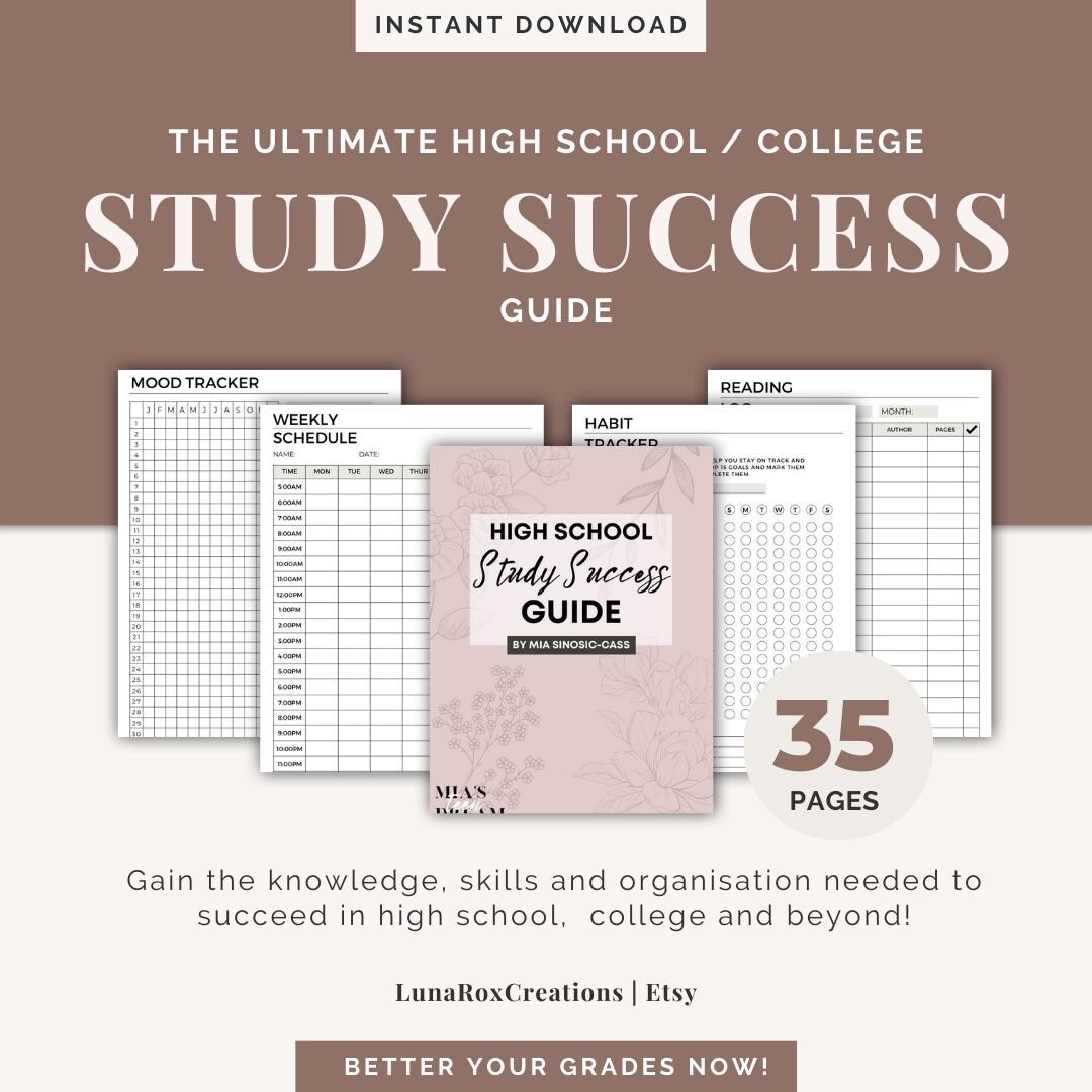 Ultimate High School / College Study Success Guide | Planners and ...