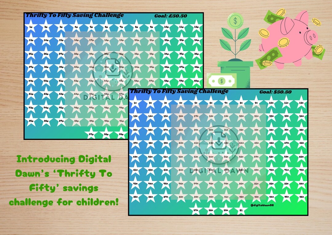 Thrifty to Fifty Challenge for Children Blue - Etsy