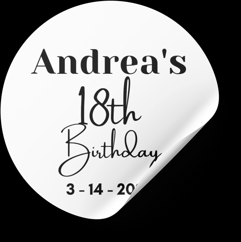 Custom Birthday Stickers: 2" Souvenir Favor Labels - Etsy