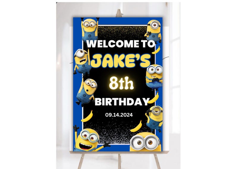 Minion Welcome Sign, Editable Minion Welcome Sign, Digital Minion ...