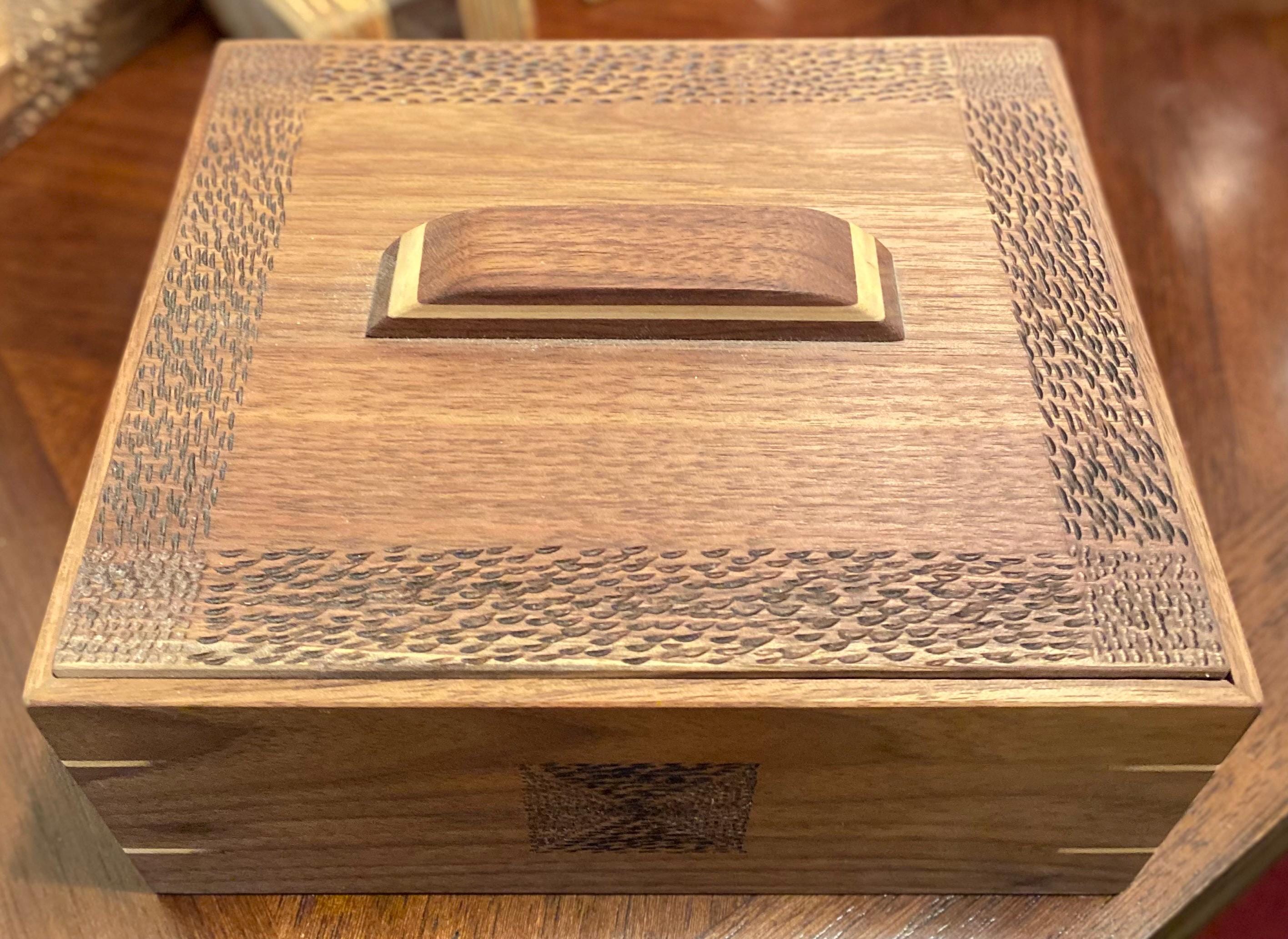Hand Crafted Wood Valet or Keepsake Box Made From Walnut With Small Box ...