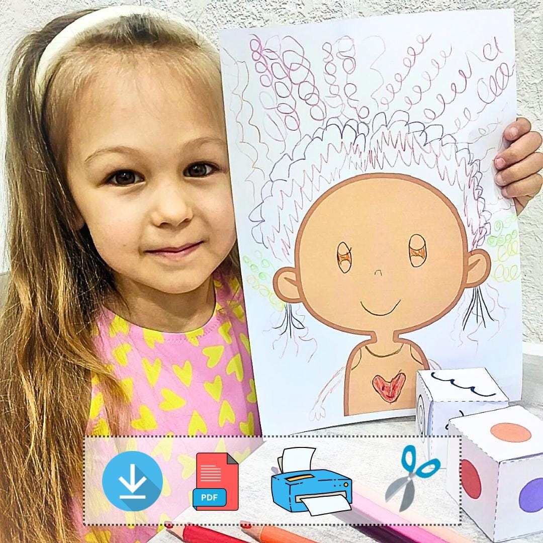 Draw the Face and Hair | Printable Learning Game for Kids | Preschool ...