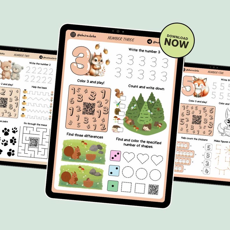 Worksheets for School Preparation | Learning Numbers | Tasks and Games ...