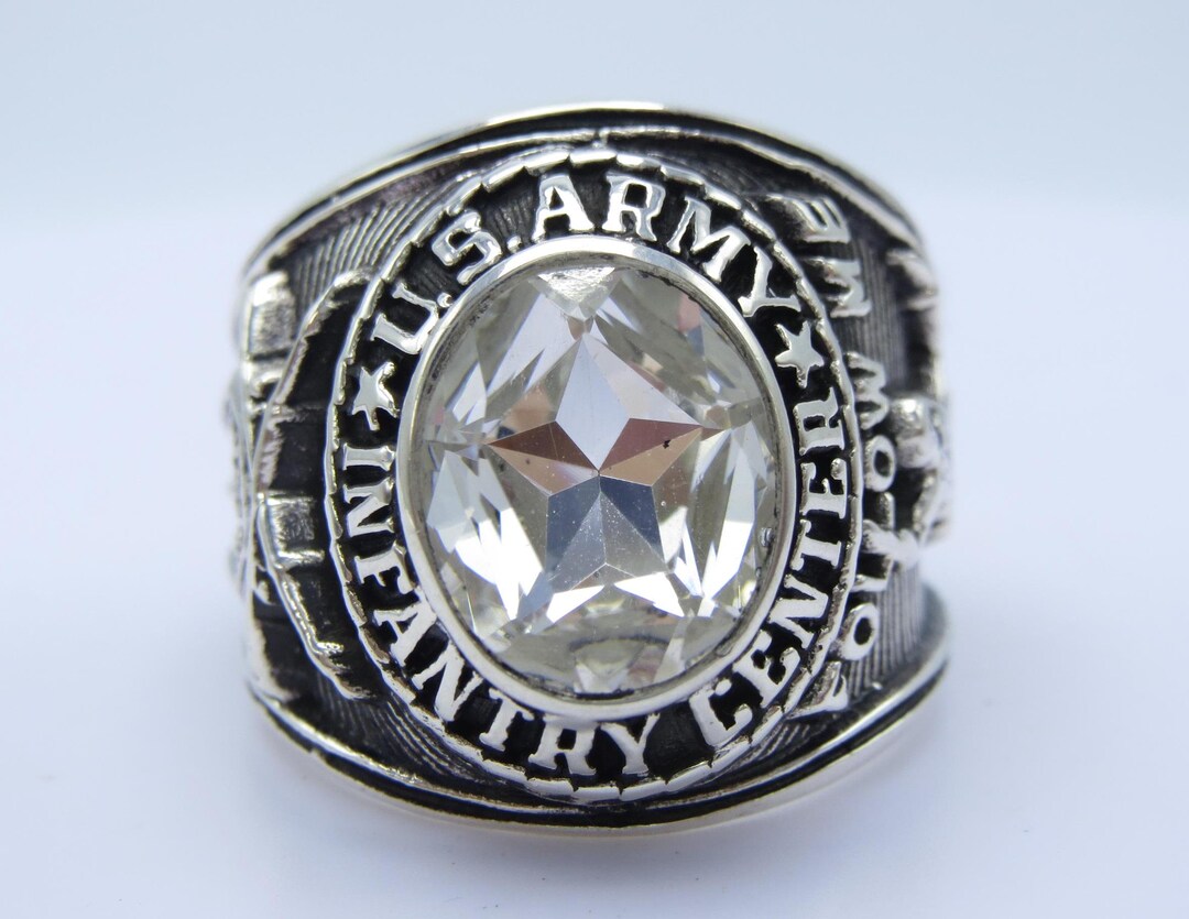 Personalized 925 Silver Military Rings Custom Army, Navy, Air Force ...