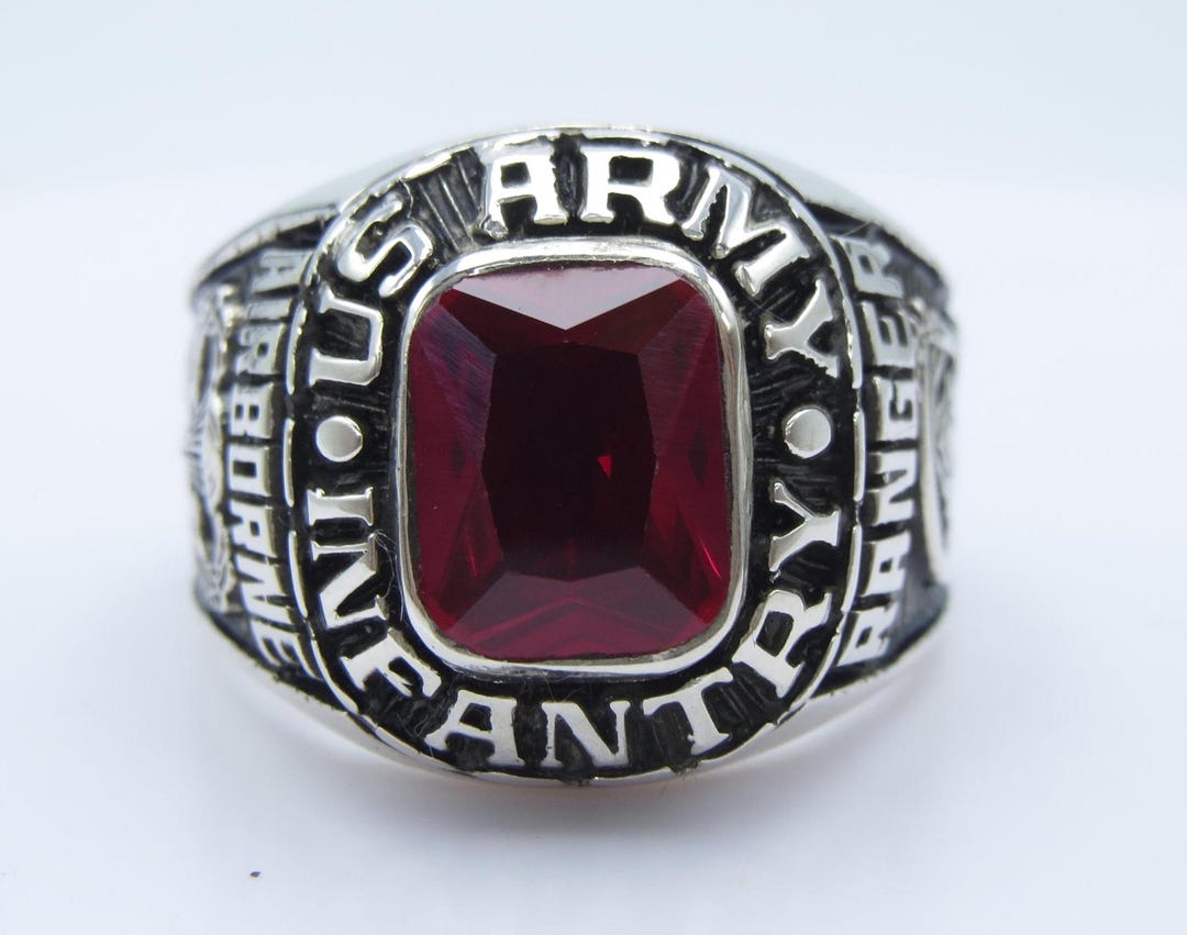 Personalized 925 Silver Military Rings Custom Army, Navy, Air Force ...