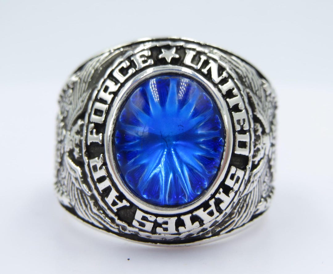 925 Silver Custom Military Rings Handmade Army, Navy, Air Force, USCG ...