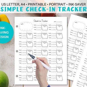 Simple Weight Check-in Tracker Printable for Weight Goals and Body ...