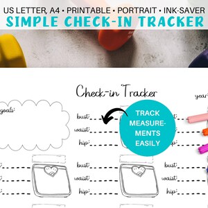 Simple Weight Check-in Tracker Printable for Weight Goals and Body ...