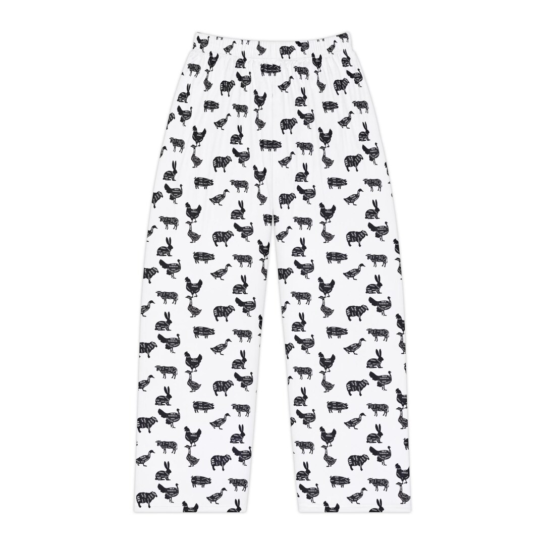 Butcher Cut Women's Pajama Pants, Chef Cook Kitchen Sleepwear, Foodie ...
