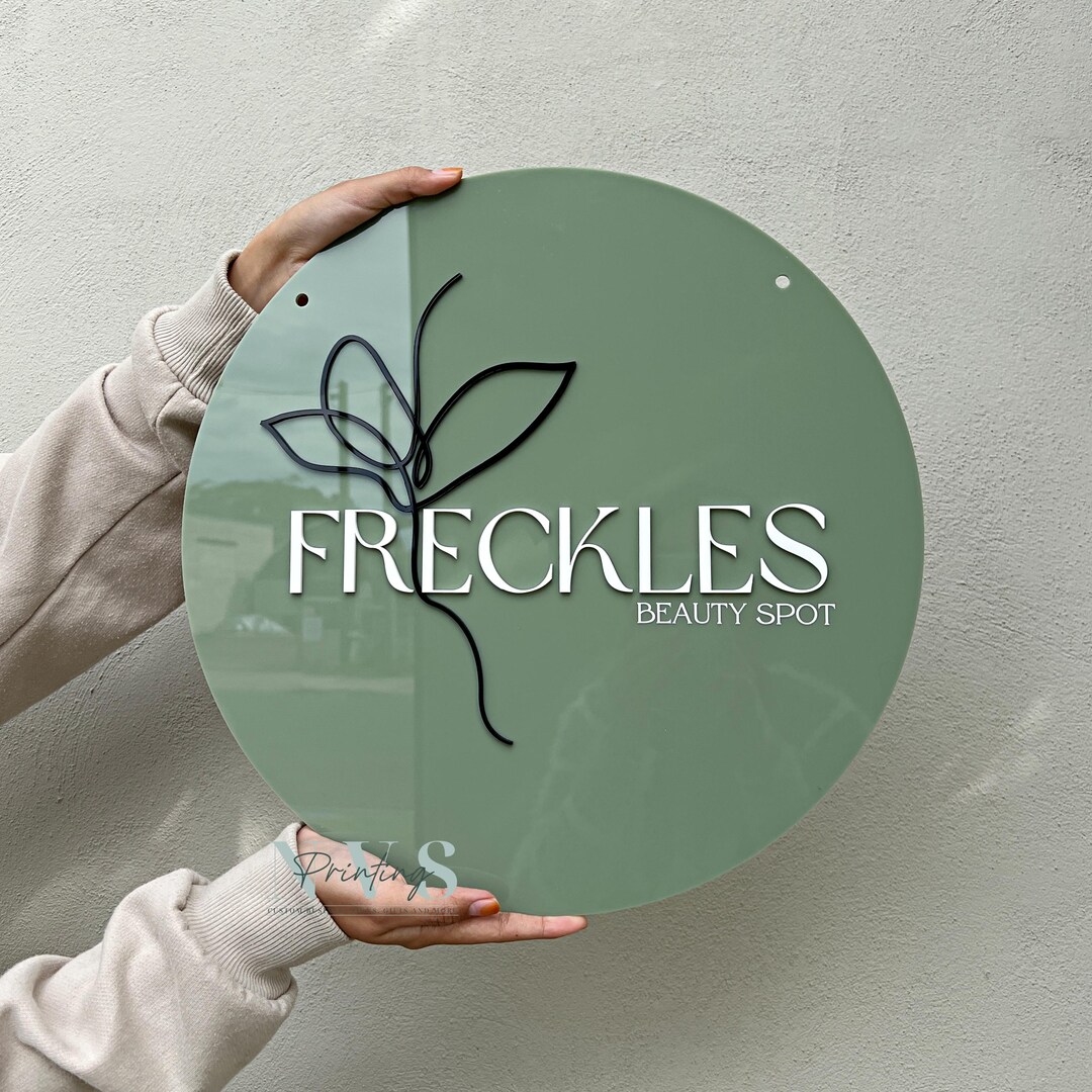 Custom Round Business Logo Sign, 3D Acrylic Lettering Sign, Business ...