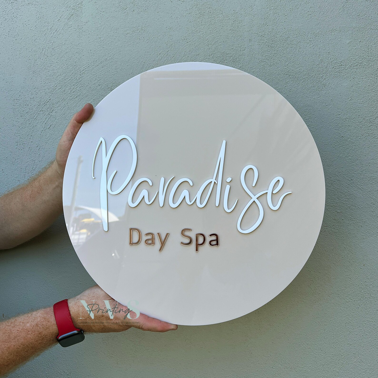 Custom Round Business Logo Sign, 3D Acrylic Lettering Sign, Business ...