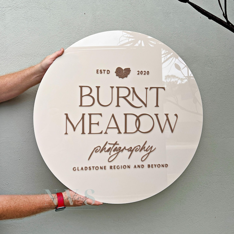 Custom Round Business Logo Sign, 3D Acrylic Lettering Sign, Business ...