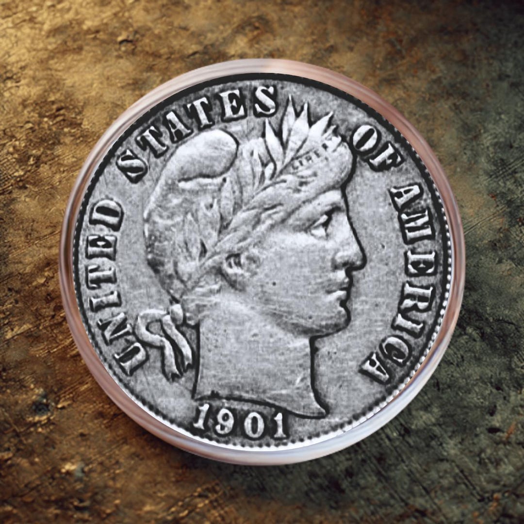 1901 S Barber Dime Commemorative Coin Antique Collectible and a Perfect ...