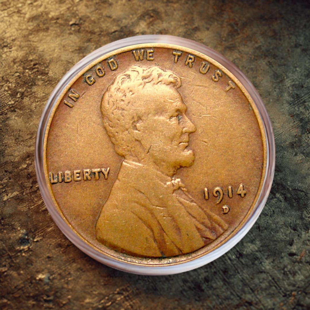 1914-D Lincoln Cent • Wheat Penny Commemorative • Vintage Style US Coin ...