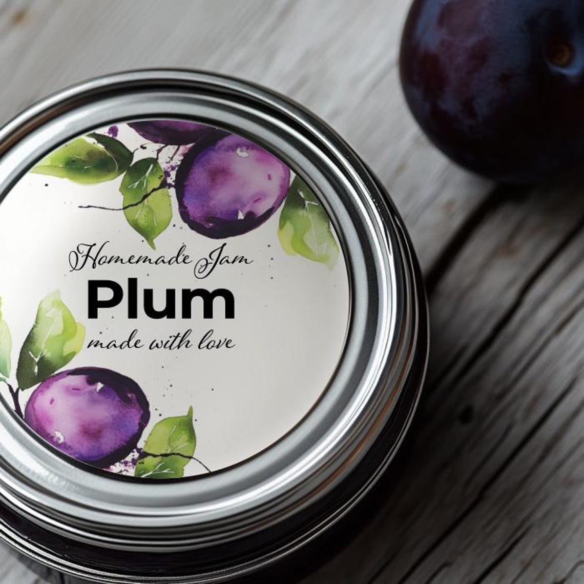 Watercolor Plum Jam Labels: DIY Canning Stickers (digital Download) - Etsy