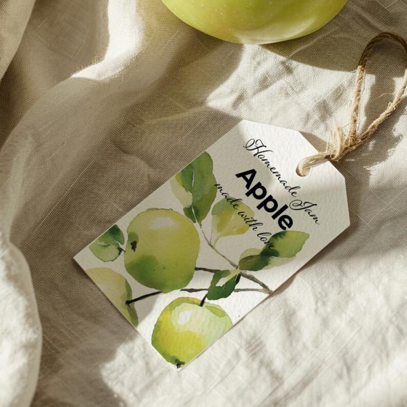 Printable Apple Jam Labels – DIY Canning Stickers – Watercolor Apple ...