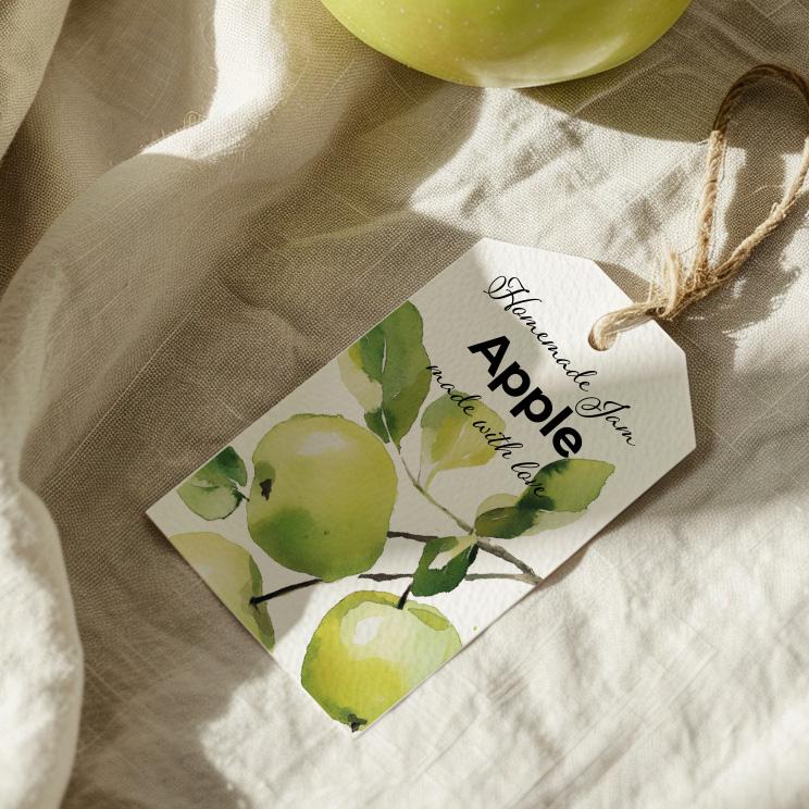 Printable Apple Jam Labels – DIY Canning Stickers – Watercolor Apple ...