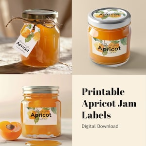 Printable Apricot Jam Labels – Elegant Watercolor Canning Stickers ...