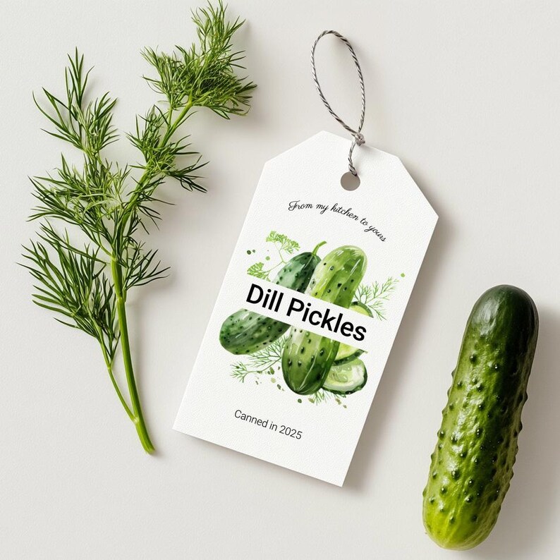 Printable Dill Pickles Jar Labels: Minimalist Canning Design (PDF ...