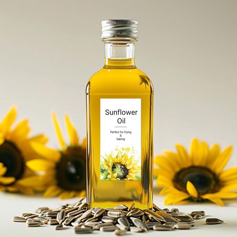 Oil Bottle Labels – Printable Kitchen Stickers for Olive, Sunflower ...