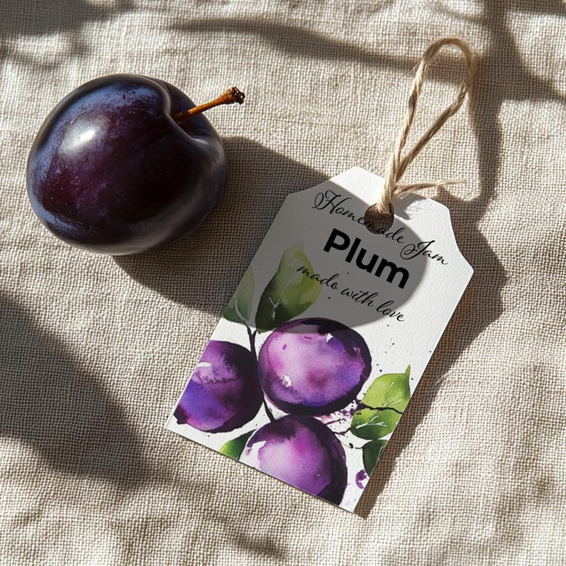 Watercolor Plum Jam Labels: DIY Canning Stickers (digital Download) - Etsy