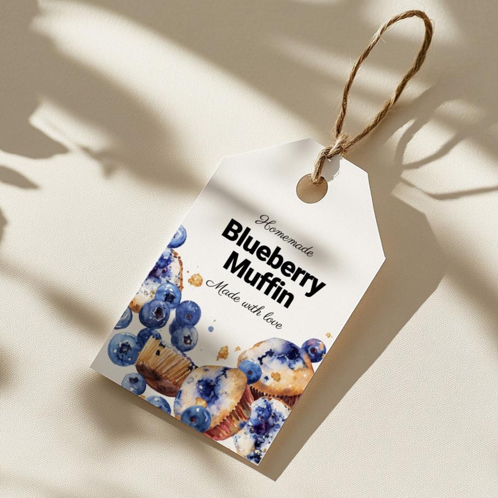 Printable Blueberry Muffin Labels Set - Square Round Wrap Band & Tag ...