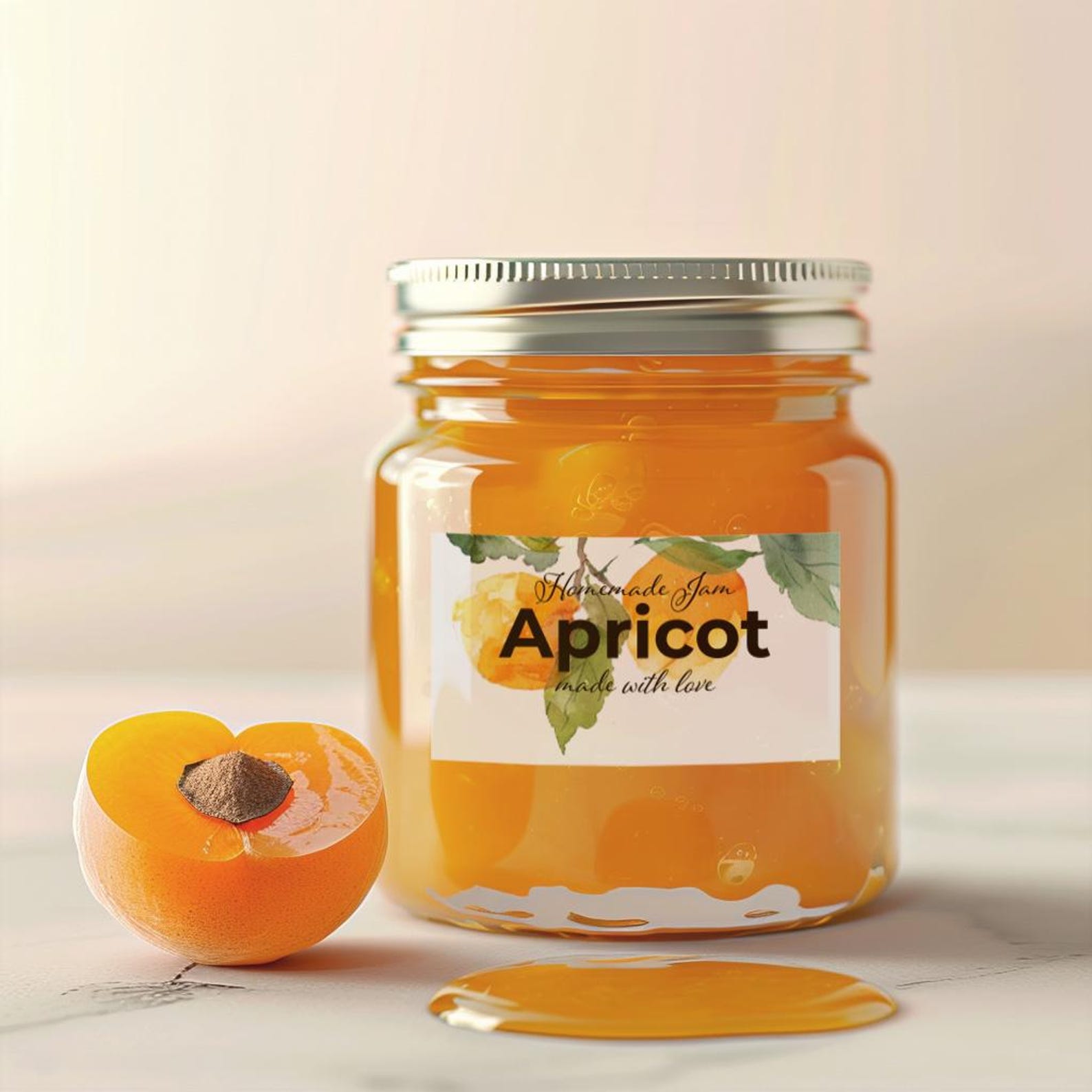 Printable Apricot Jam Labels – Elegant Watercolor Canning Stickers ...